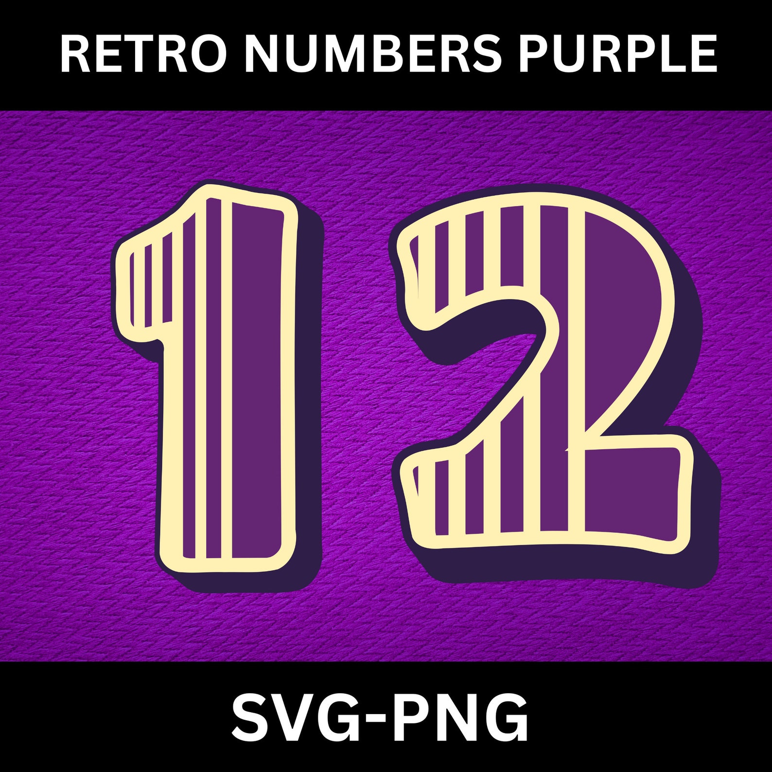 Numbers Clipart Retro Purple Numbers SVG PNG Numbers 0-9 Clipart ...
