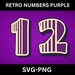 Numbers Clipart Retro Purple Numbers SVG PNG Numbers 0-9 Clipart ...