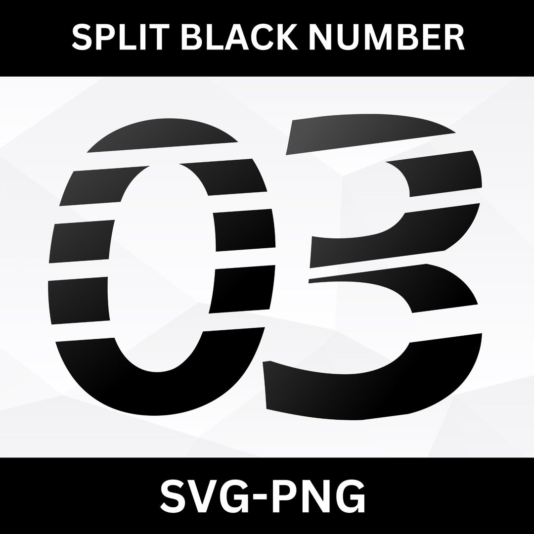 Numbers Clipart SVG Split Black PNG Numbers 0-9 Clipart Numbers Digital ...