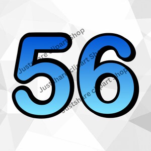 Blue Number Clipart Numbers SVG Numbers PNG Digital Number - Etsy