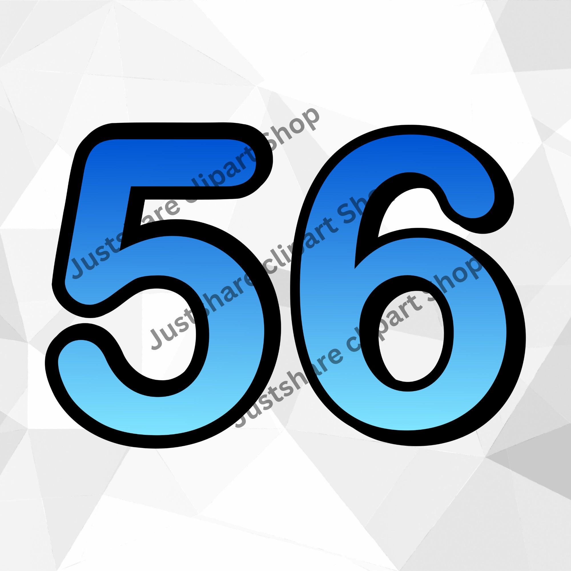 Blue Number Clipart Numbers SVG Numbers PNG Digital Number - Etsy