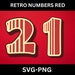 Numbers Clipart Retro Red Numbers SVG PNG Numbers 0-9 Clipart - Etsy