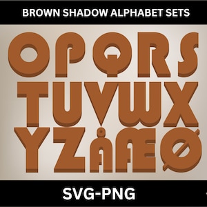 3D Shadow Brown Alphabets PNG Fonts Clipart Numbers Digital Alphabets ...
