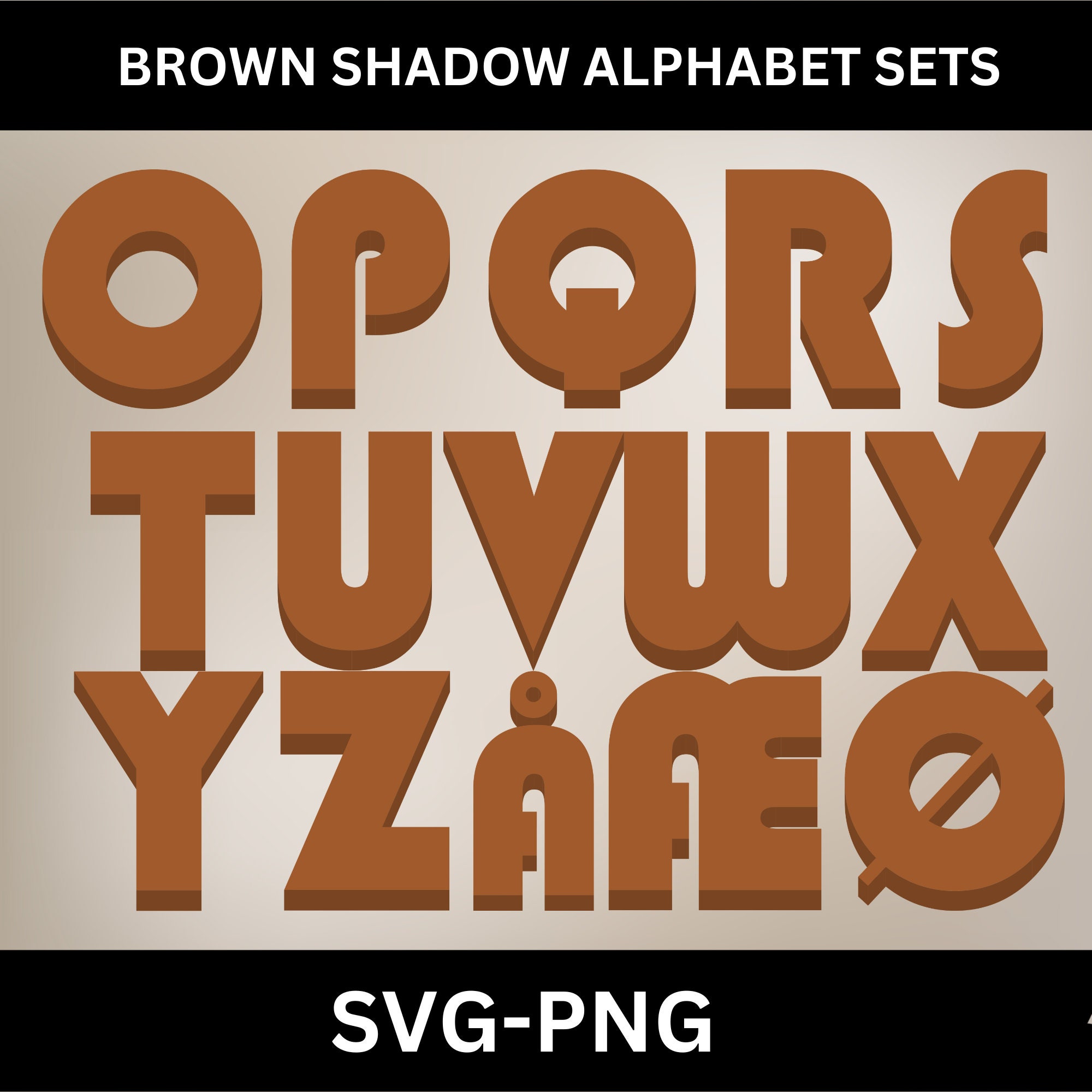 3D Shadow Brown Alphabets PNG Fonts Clipart Numbers Digital Alphabets ...
