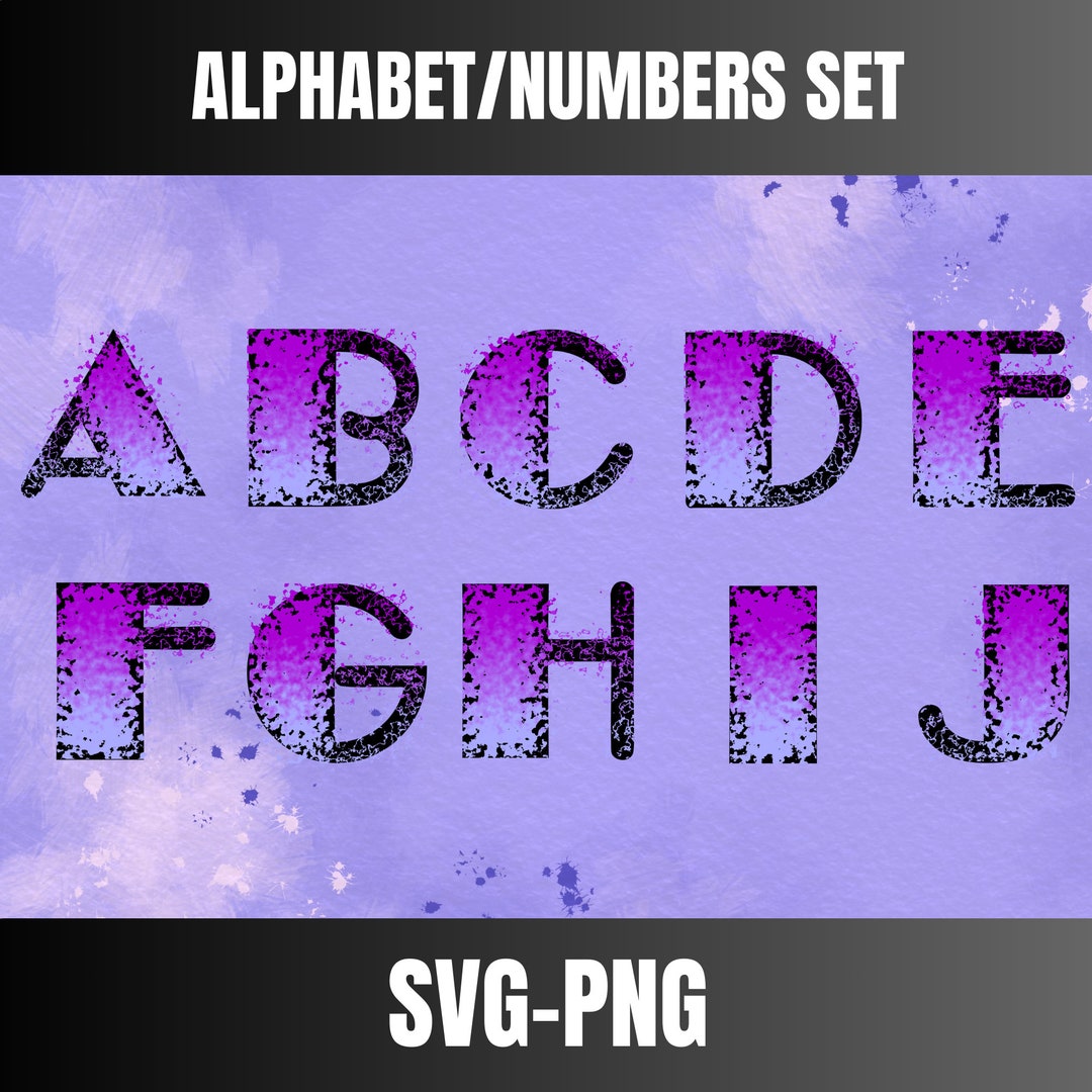 Purple Alphabet Number Clipart A to Z PNG SVG Digital Files Alphabet ...