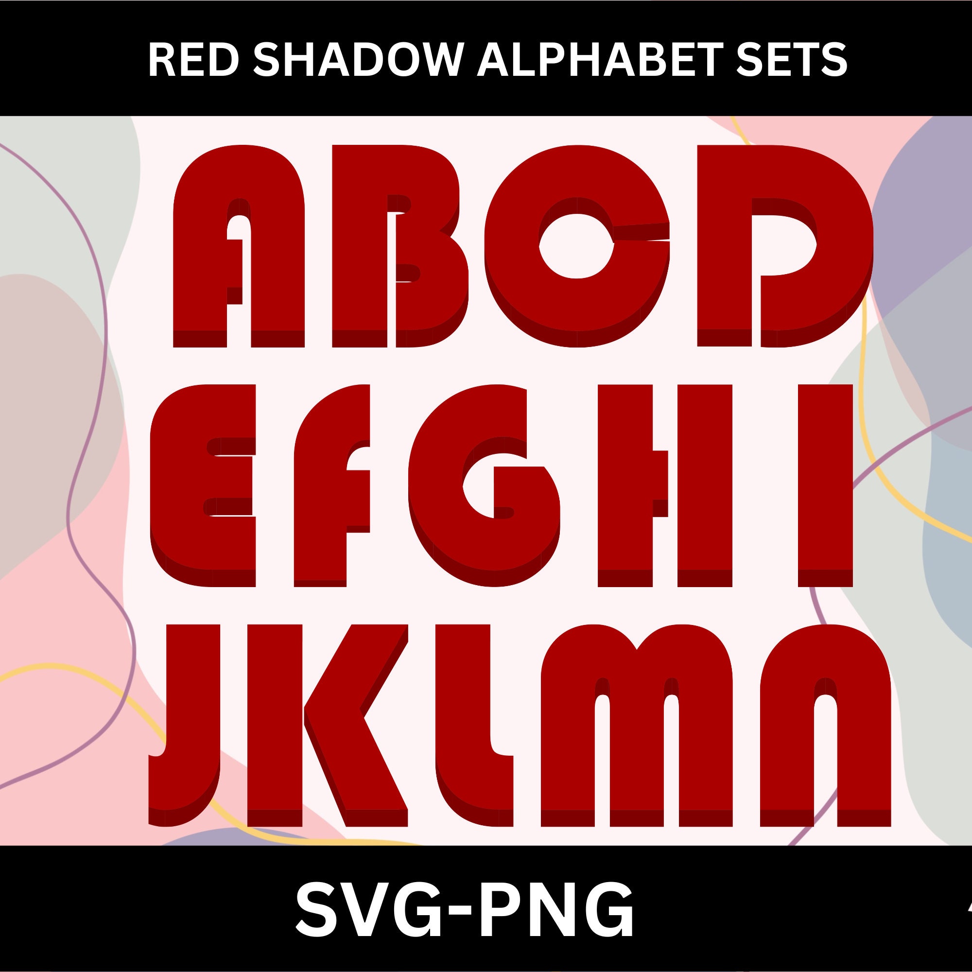 3D Shadow Fonts SVG PNG Fonts Clipart Letters Digitals Numbers SVG ...