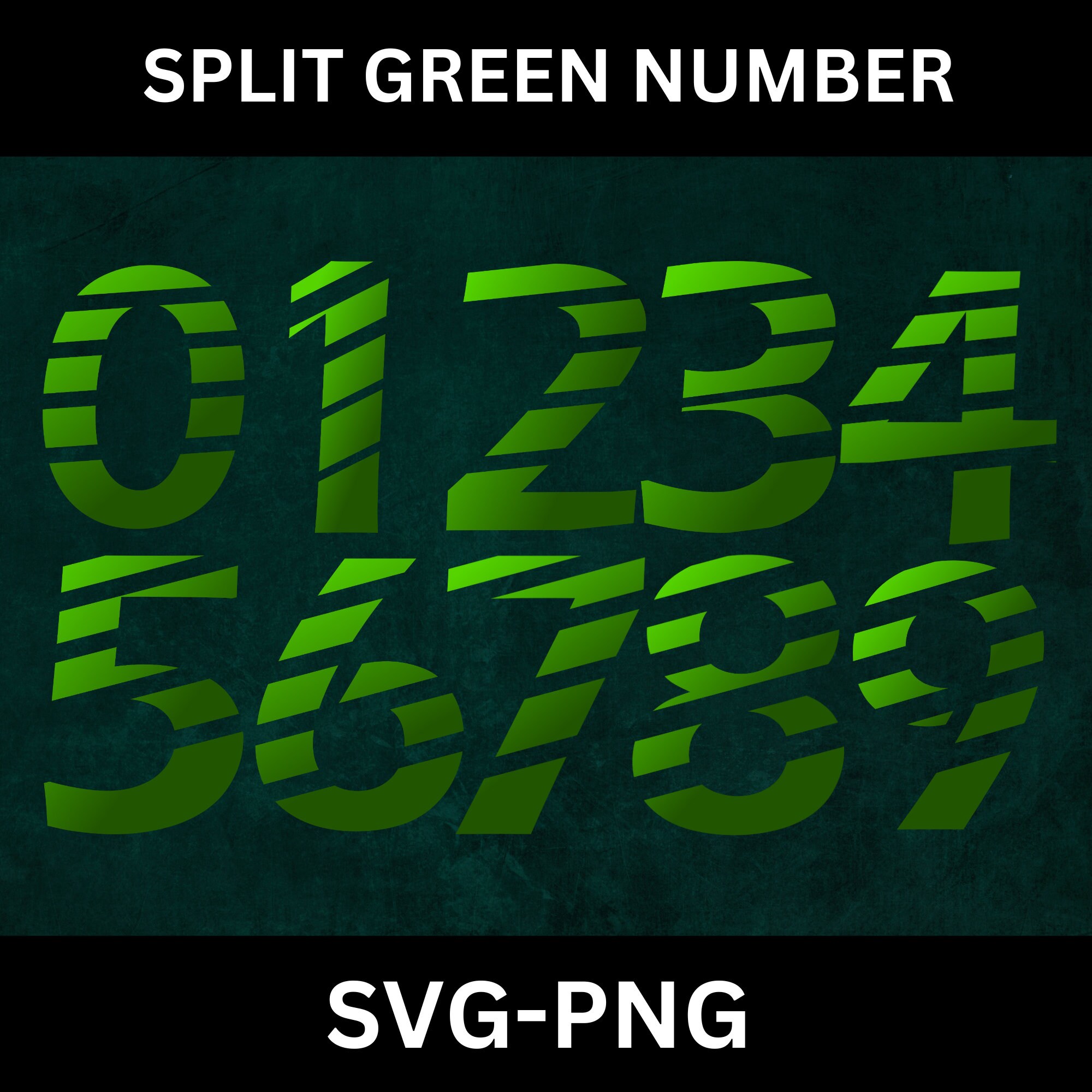 Numbers Clipart SVG Split Green PNG Digital Numbers 0 9 Clipart Numbers ...