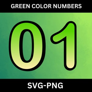 Green Number Clipart, Number SVG , Numbers PNG, Digital Number 0-9 ...