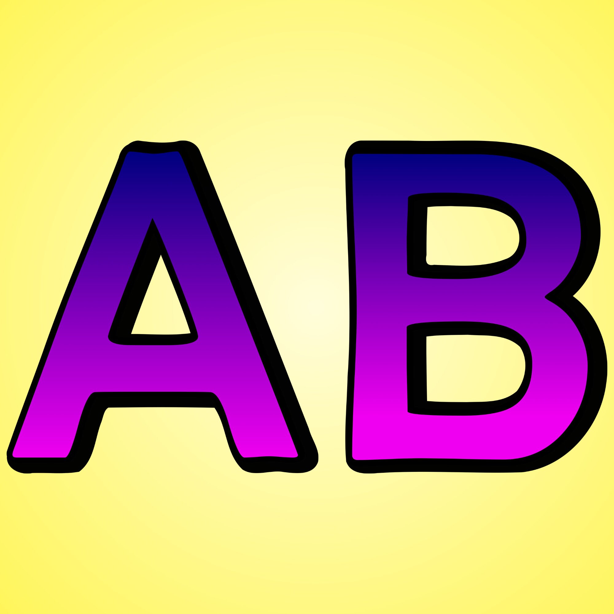 PURPLE Alphabet PNG Digital Files, Alphabet A to J and Clipart ...