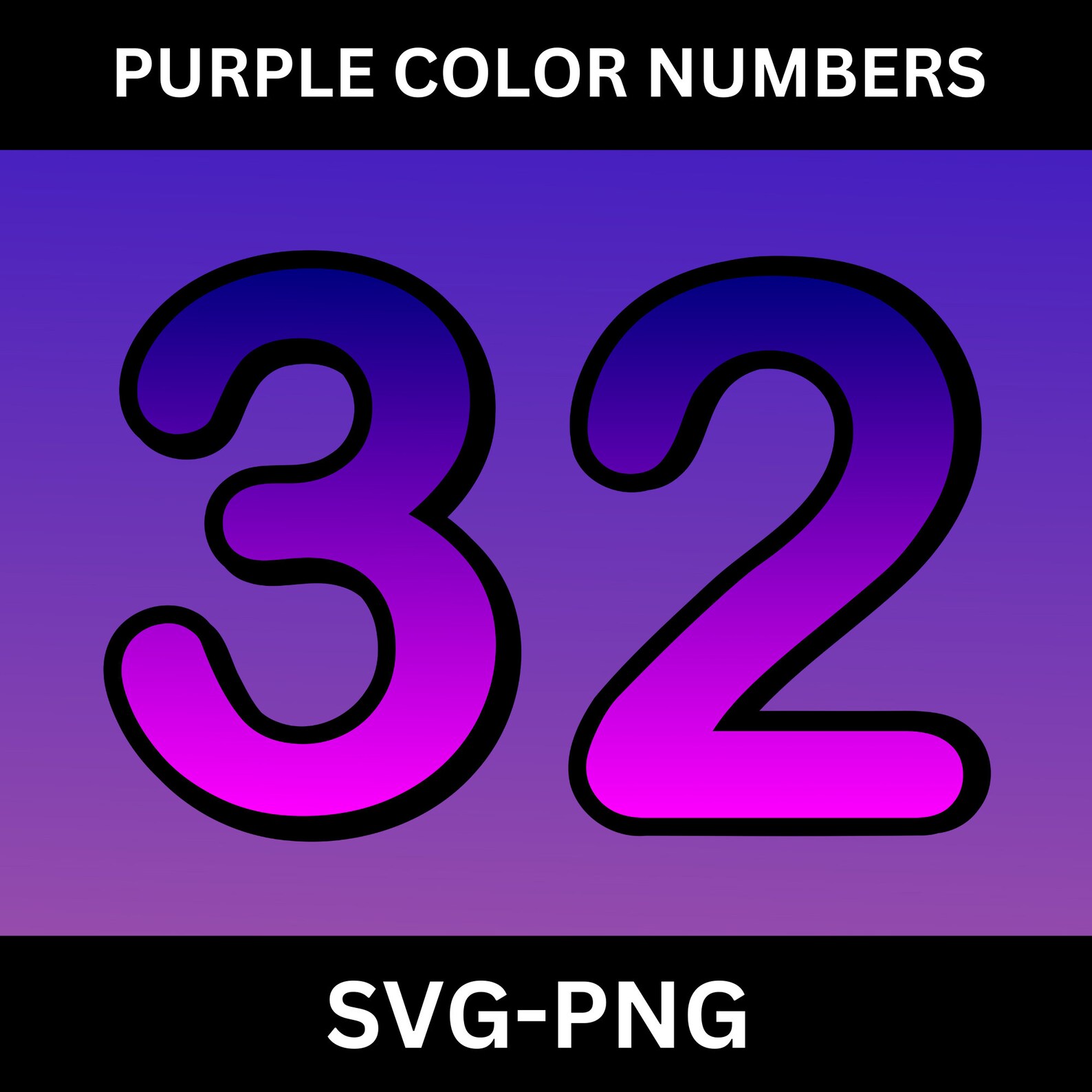 Purple Number Clipart, Number SVG, Number PNG, Digital Number Clipart ...