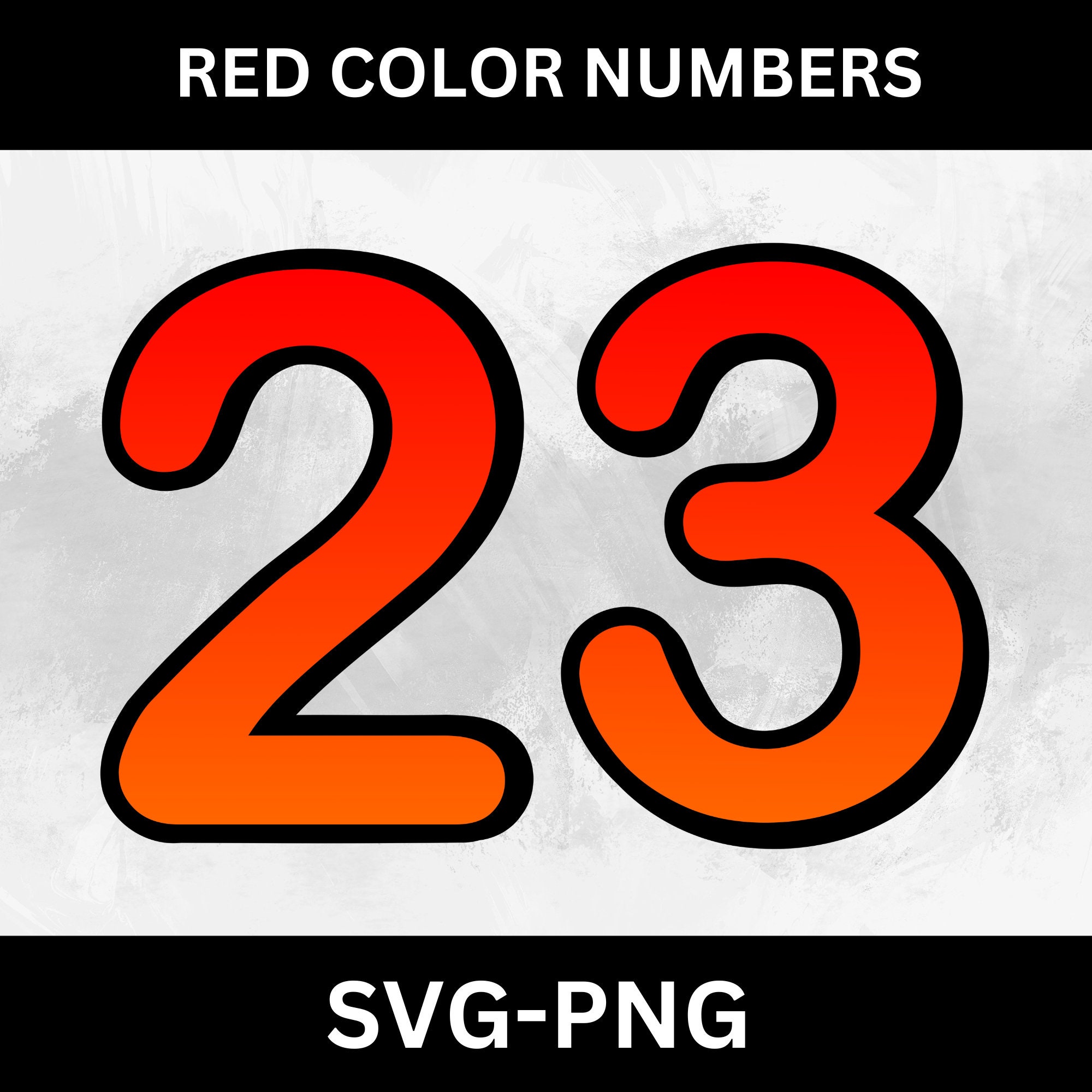 Red Number Clipart, Number SVG File ,PNG File, Digital Number 0-9 ...