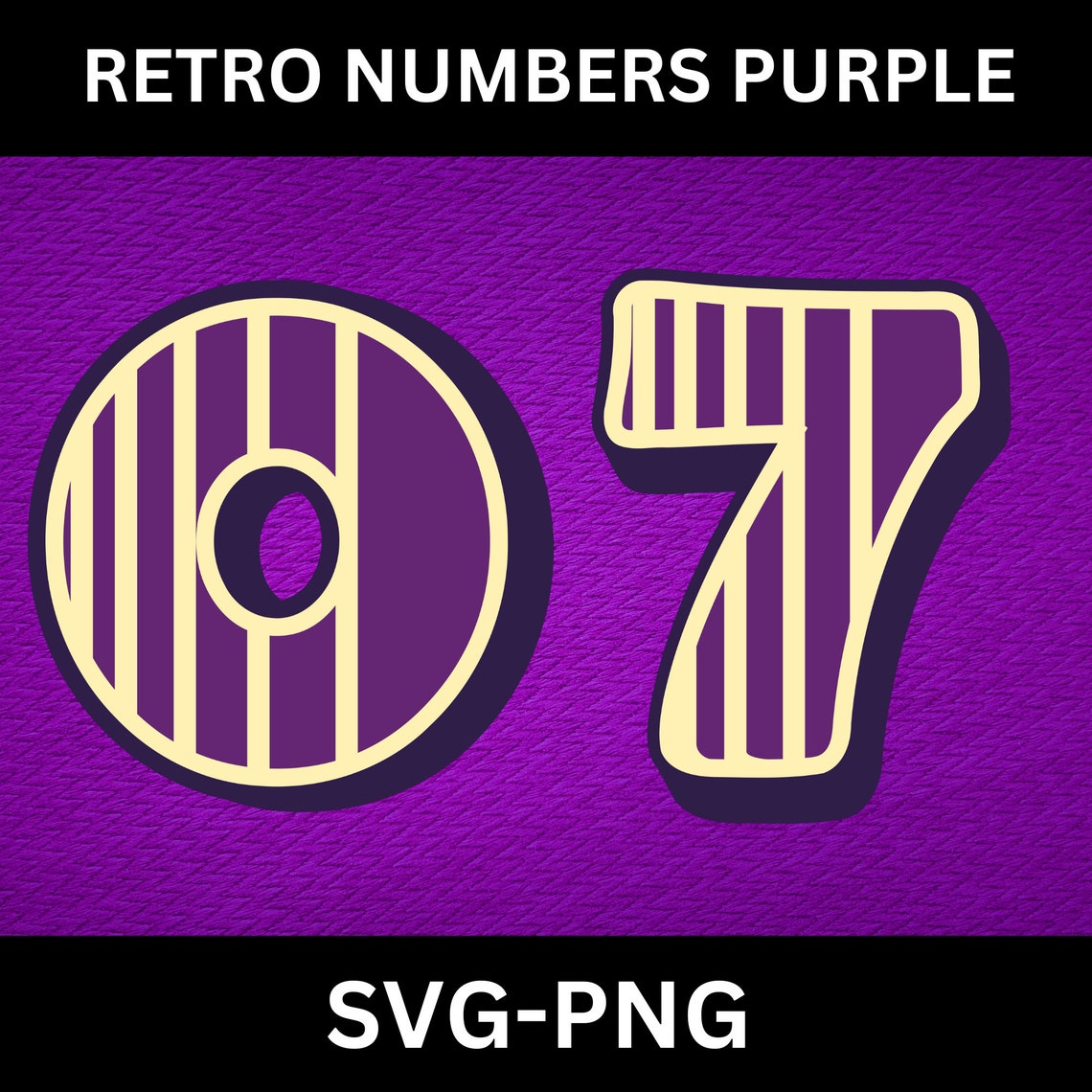 Numbers Clipart Retro Purple Numbers SVG PNG Numbers 0-9 Clipart ...