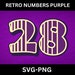 Numbers Clipart Retro Purple Numbers SVG PNG Numbers 0-9 Clipart ...