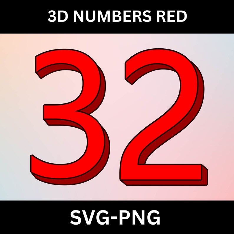 Numbers Clipart SVG 3D Red Numbers PNG Digital 0-9 Clipart Numbers ...