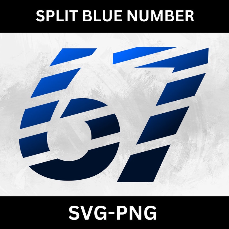 Numbers Clipart SVG PNG Split Blue Digital Numbers 0-9 Clipart Numbers ...