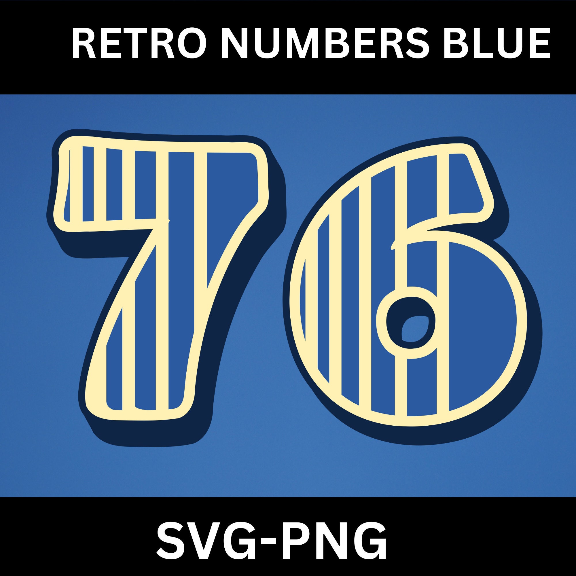 Numbers Clipart Retro Blue Numbers SVG PNG Numbers 0-9 Clipart - Etsy ...