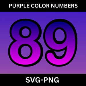 Purple Number Clipart, Number SVG, Number PNG, Digital Number Clipart ...