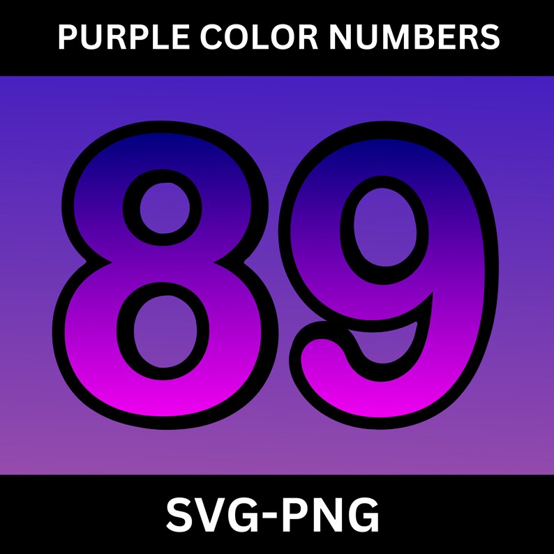 Purple Number Clipart, Number SVG, Number PNG, Digital Number Clipart ...