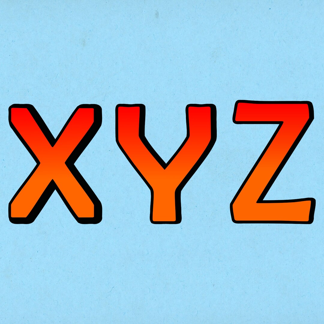 Red Alphabet PNG Digital Files, Alphabet U to Z and Æ, Ø, Å, Clipart ...