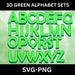 Green 3D Alphabets Clipart, Word Clipart, Alphabets Fonts, Digital ...