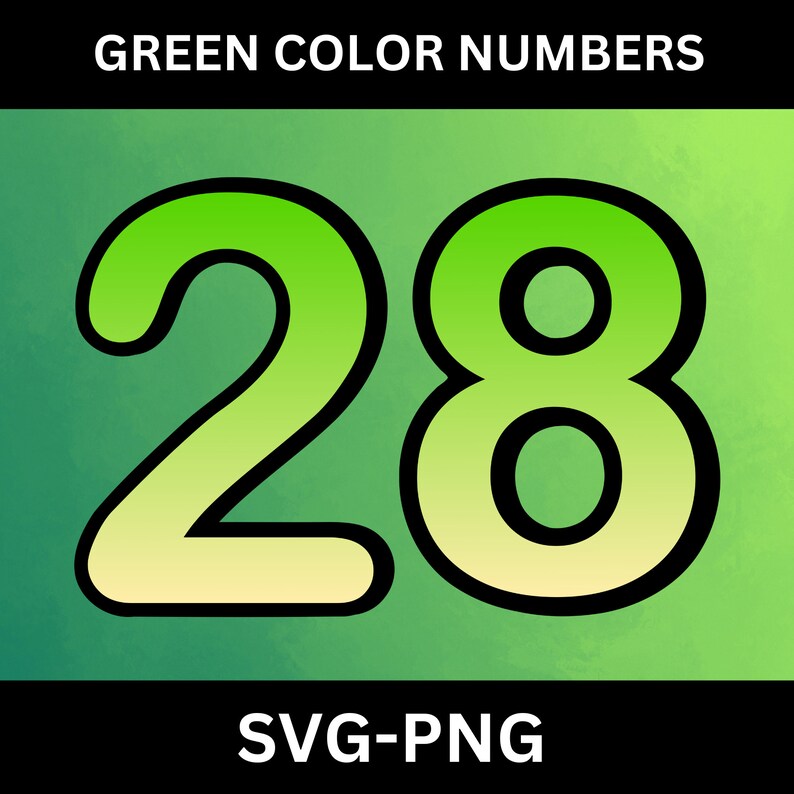 Green Number Clipart, Number SVG , Numbers PNG, Digital Number 0-9 ...