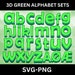 Green 3D Alphabets Clipart, Word Clipart, Alphabets Fonts, Digital ...