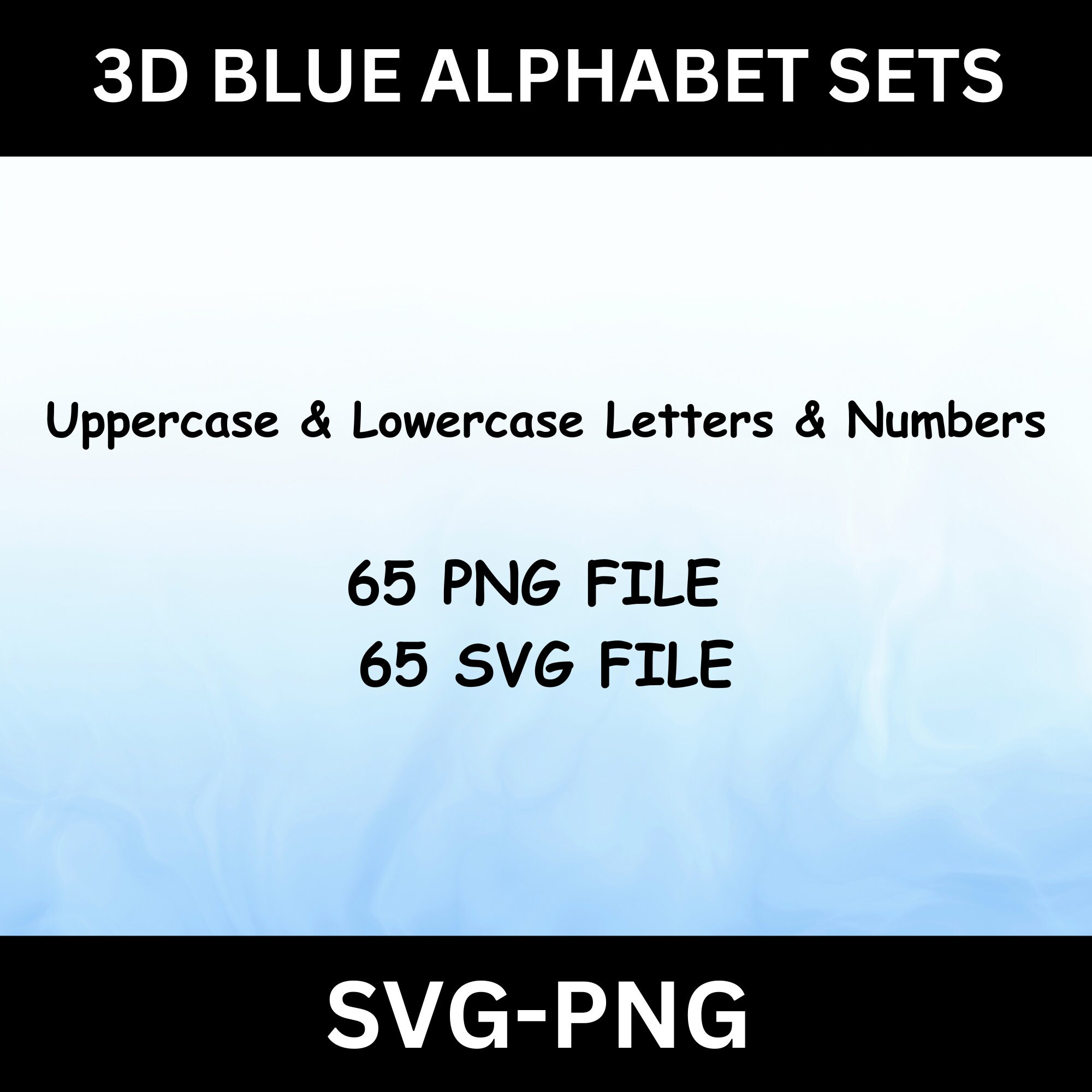 3D Blue Alphabet Clipart, Alphabet SVG , Alphabet PNG, Digital Alphabet ...