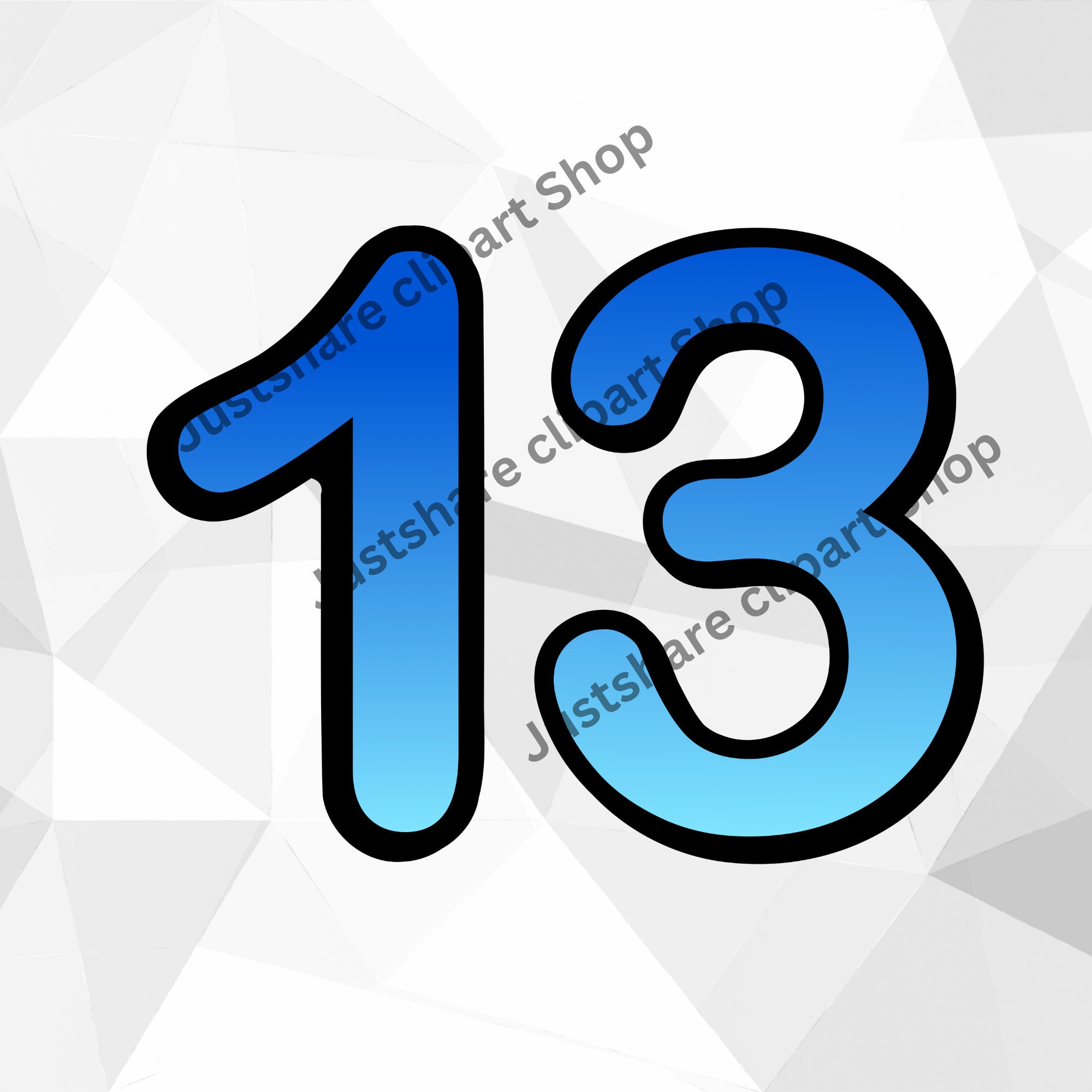 Blue Number Clipart Numbers SVG Numbers PNG Digital Number - Etsy