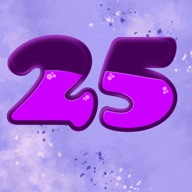 Liquid Purple Number Clipart Number SVG File PNG File Digital - Etsy
