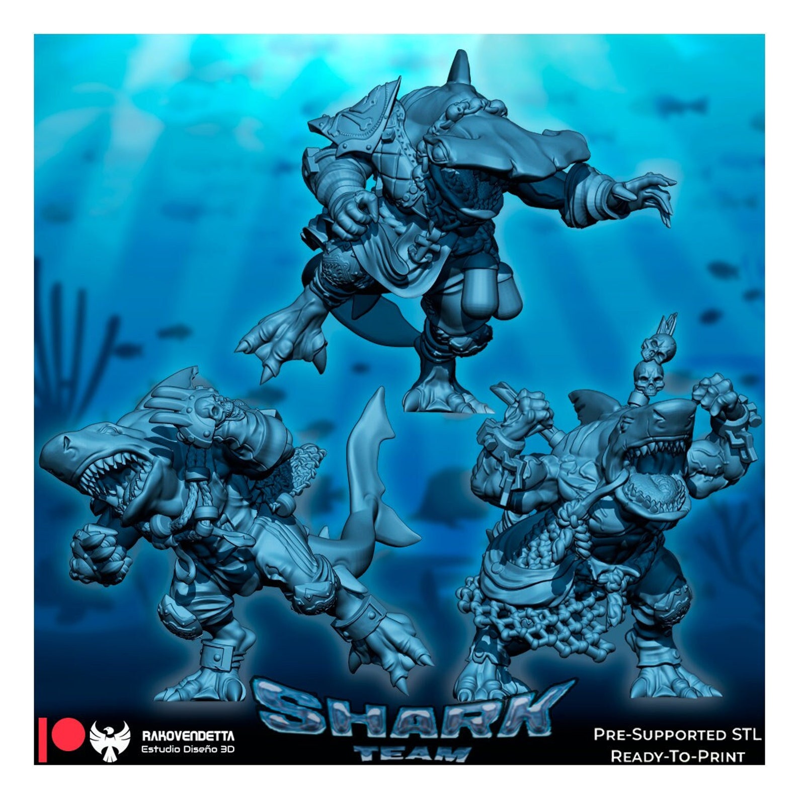 Rakovendetta Estudio Lizard Folk Shark Fantasy Football Team - Etsy