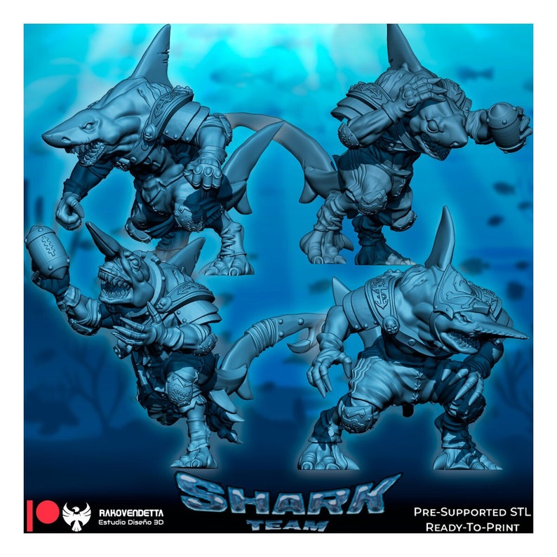 Rakovendetta Estudio Lizard Folk Shark Fantasy Football Team - Etsy