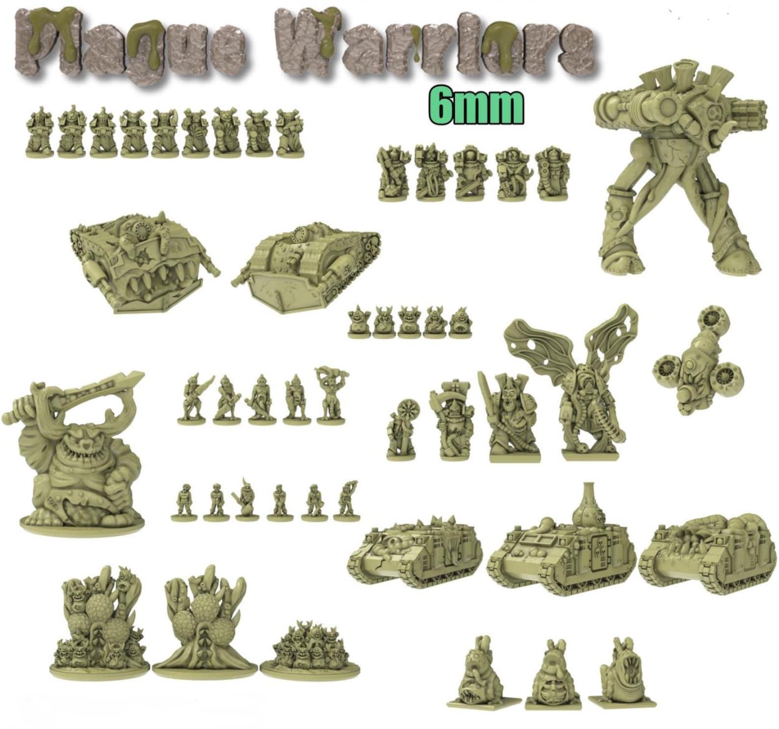 Epic Scale 6mm Sci-fi Plague Warrior Army by Ankylo Miniatures - Etsy