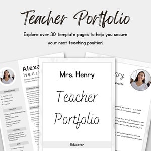 Neutral Teacher Portfolio, Teacher Portfolio Template, Educational ...