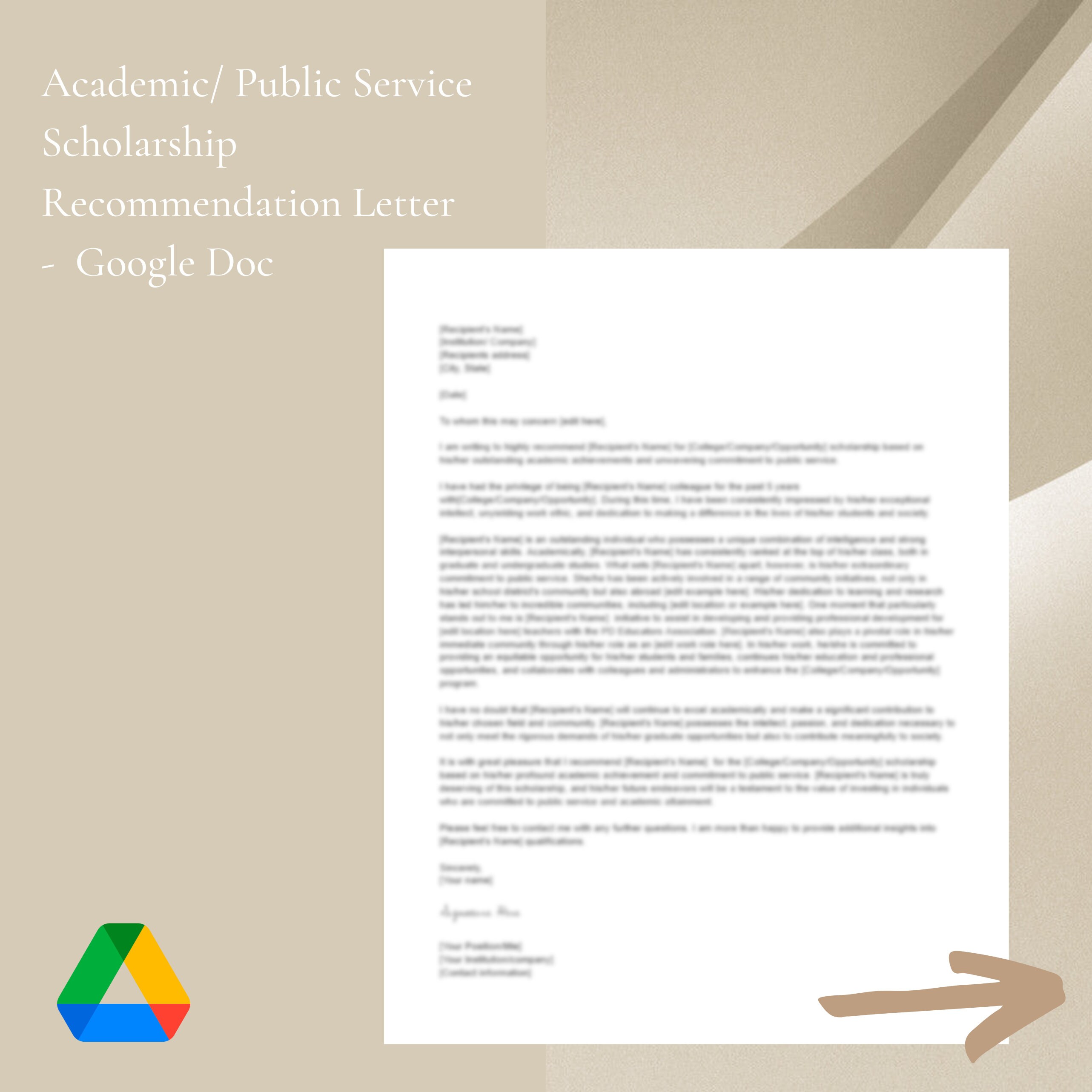 Professional Letter of Recommendation Template for Academic & Public ...