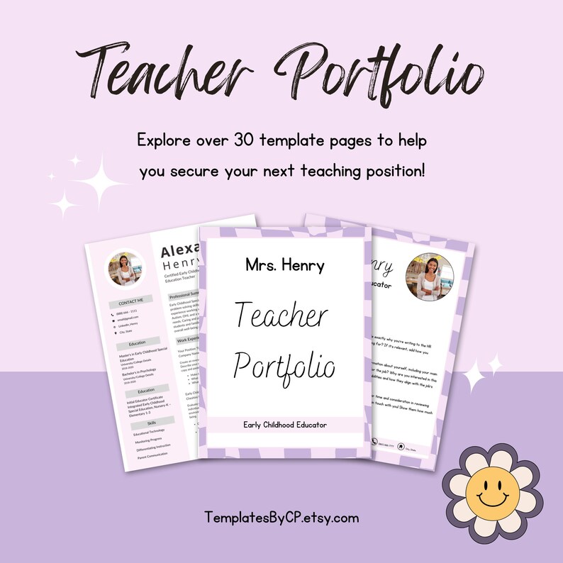 Retro Teacher Portfolio, Teacher Portfolio, Teacher Portfolio Template ...