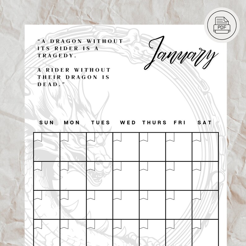 The Empyrean Yearly Calendar, the Empyrean Calendar Printable, Fourth ...