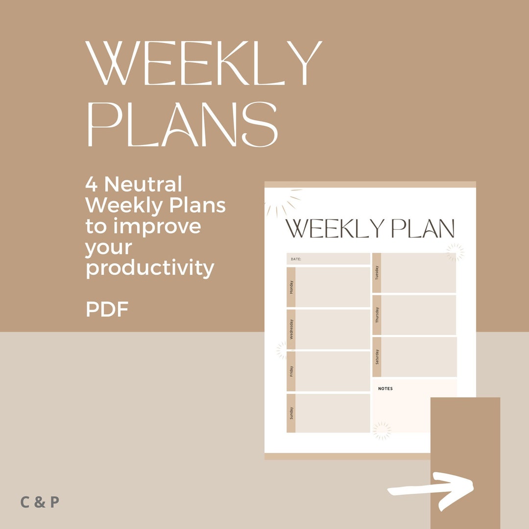 Weekly Schedule, Weekly Plans, Printable Weekly Schedule - Etsy