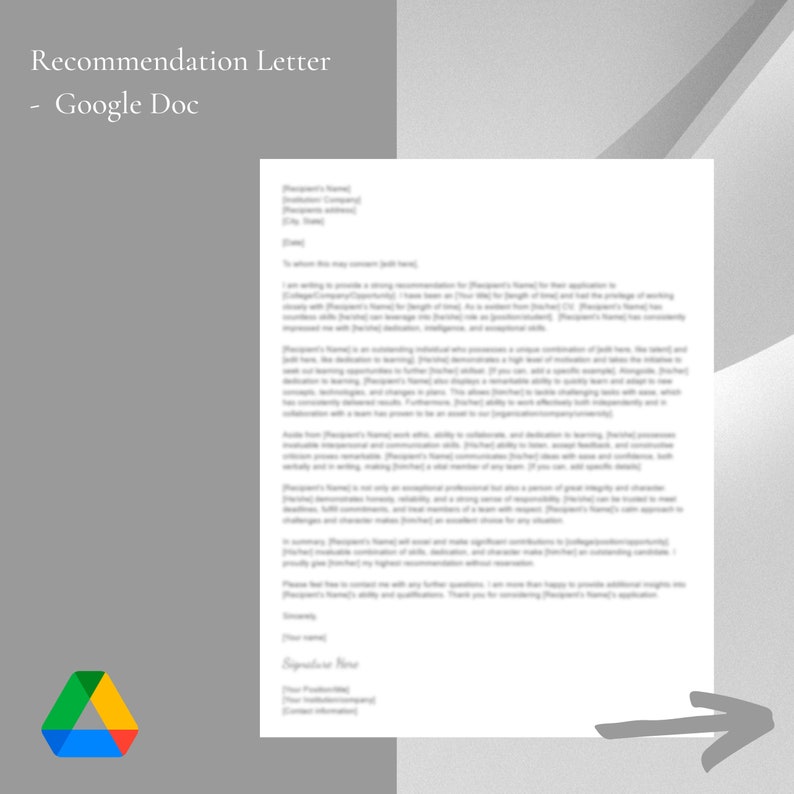 Professional Letter of Recommendation Template for Job Applications ...