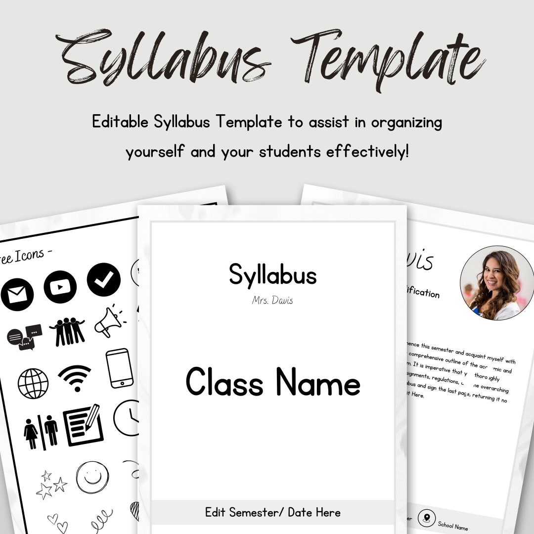 Editable Middle & High School Syllabus Template for Teachers ...