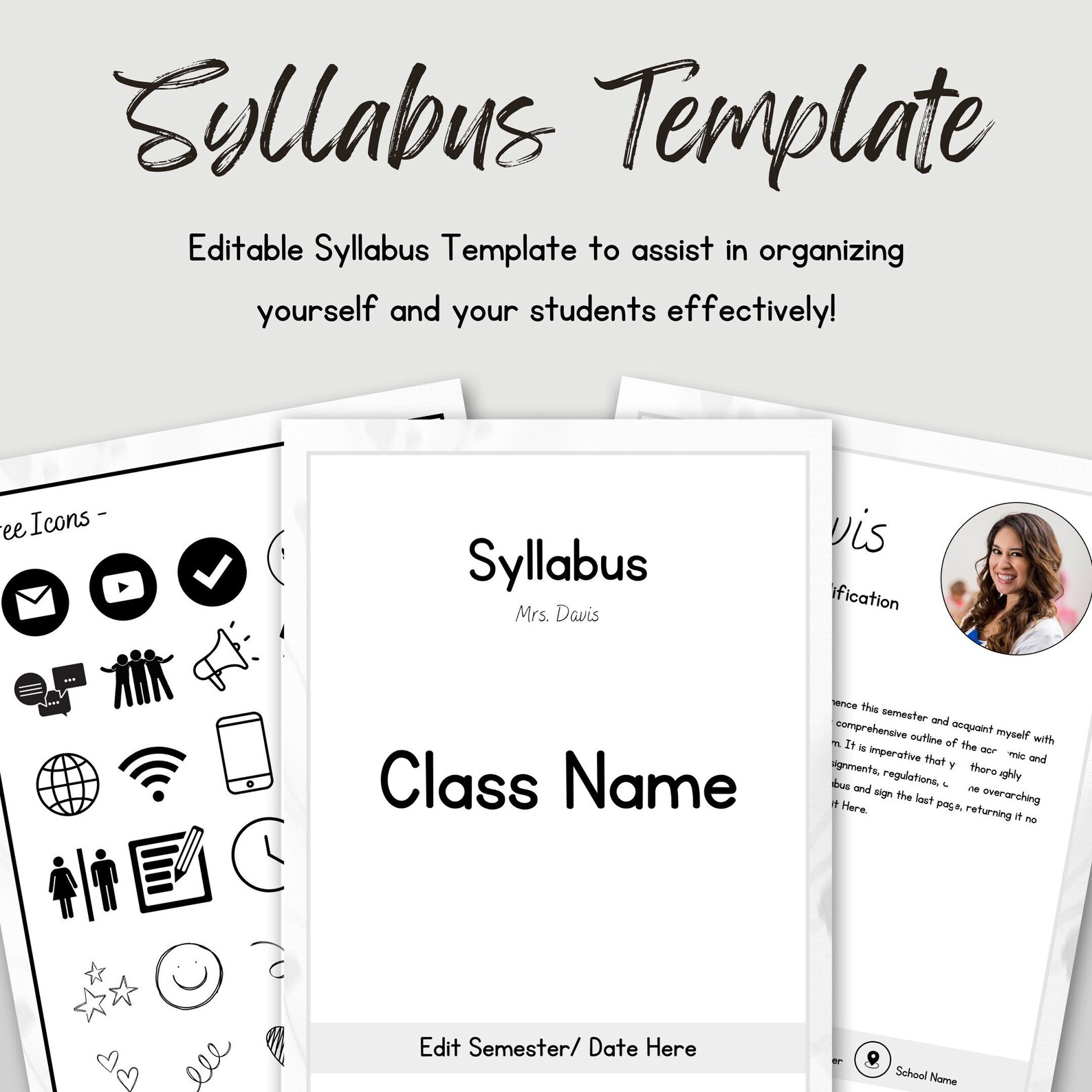 Syllabus Template, Middle School Syllabus Template, High School ...