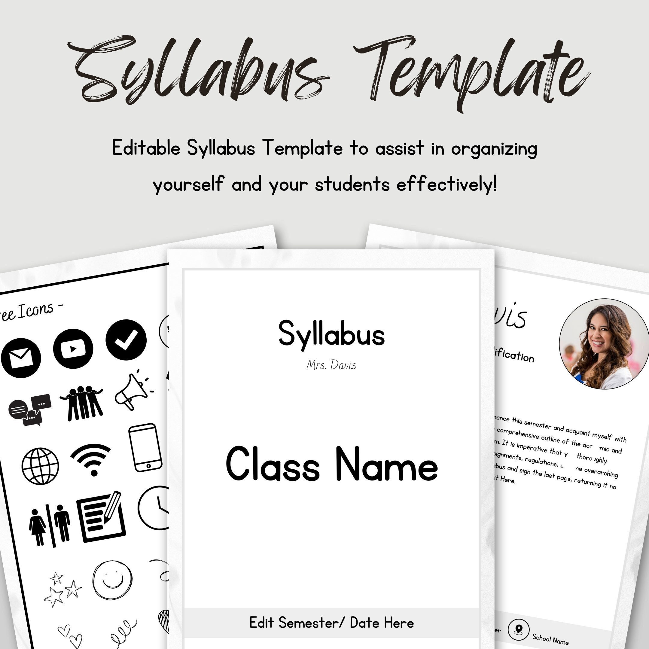 Syllabus Template, Middle School Syllabus Template, High School ...