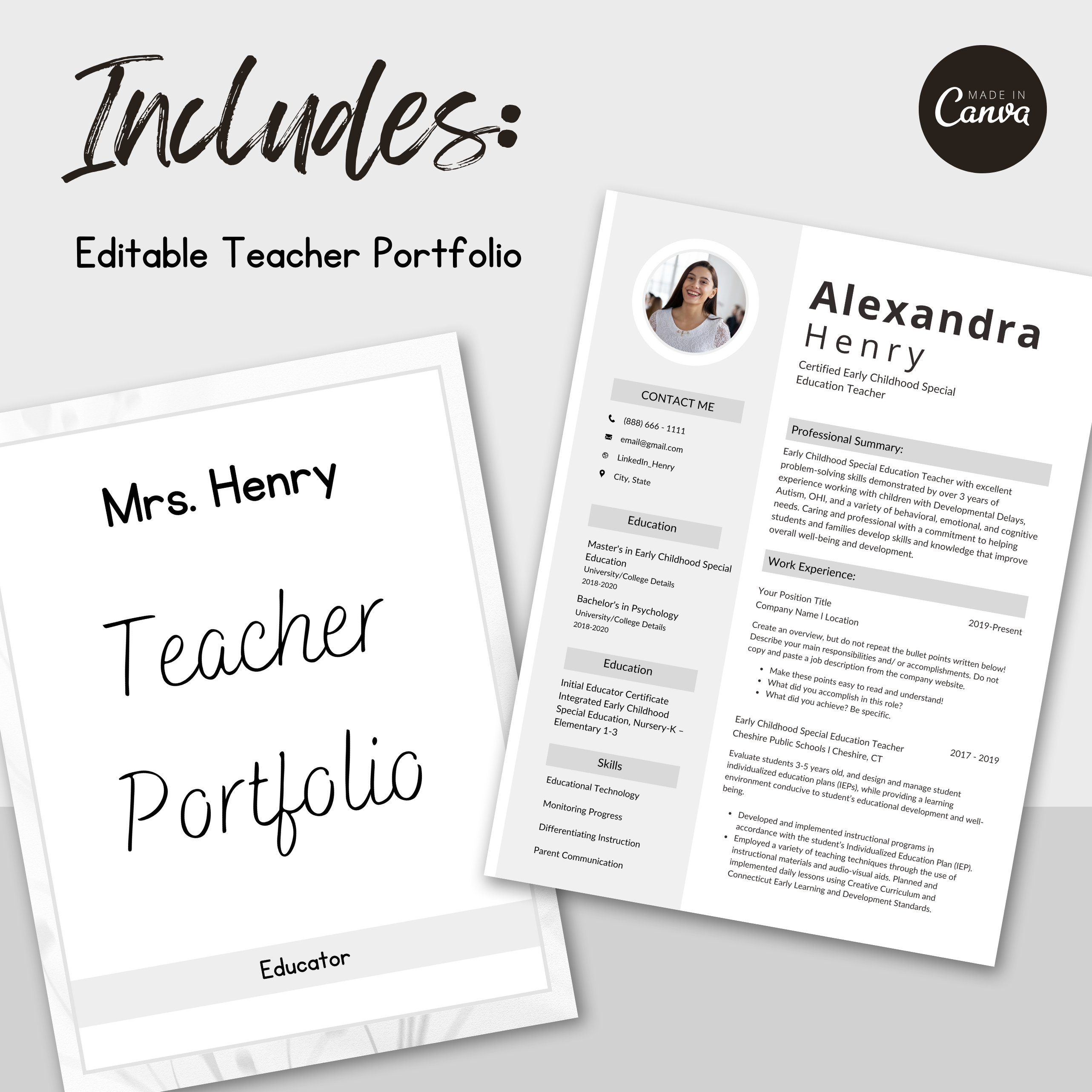 New Teacher Bundle, Neutral Teacher Resources, Teacher Portfolio ...