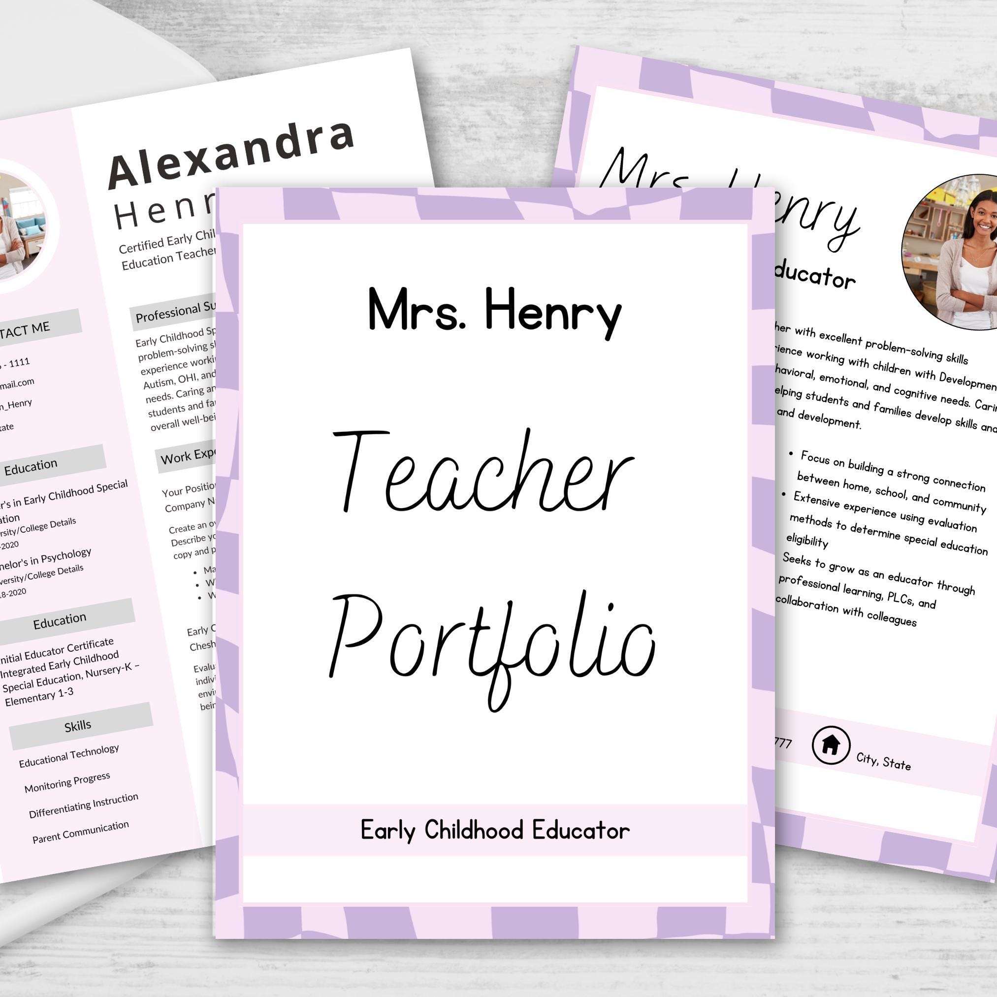 Vintage-inspired Teacher Portfolio Template: Educational Resume ...