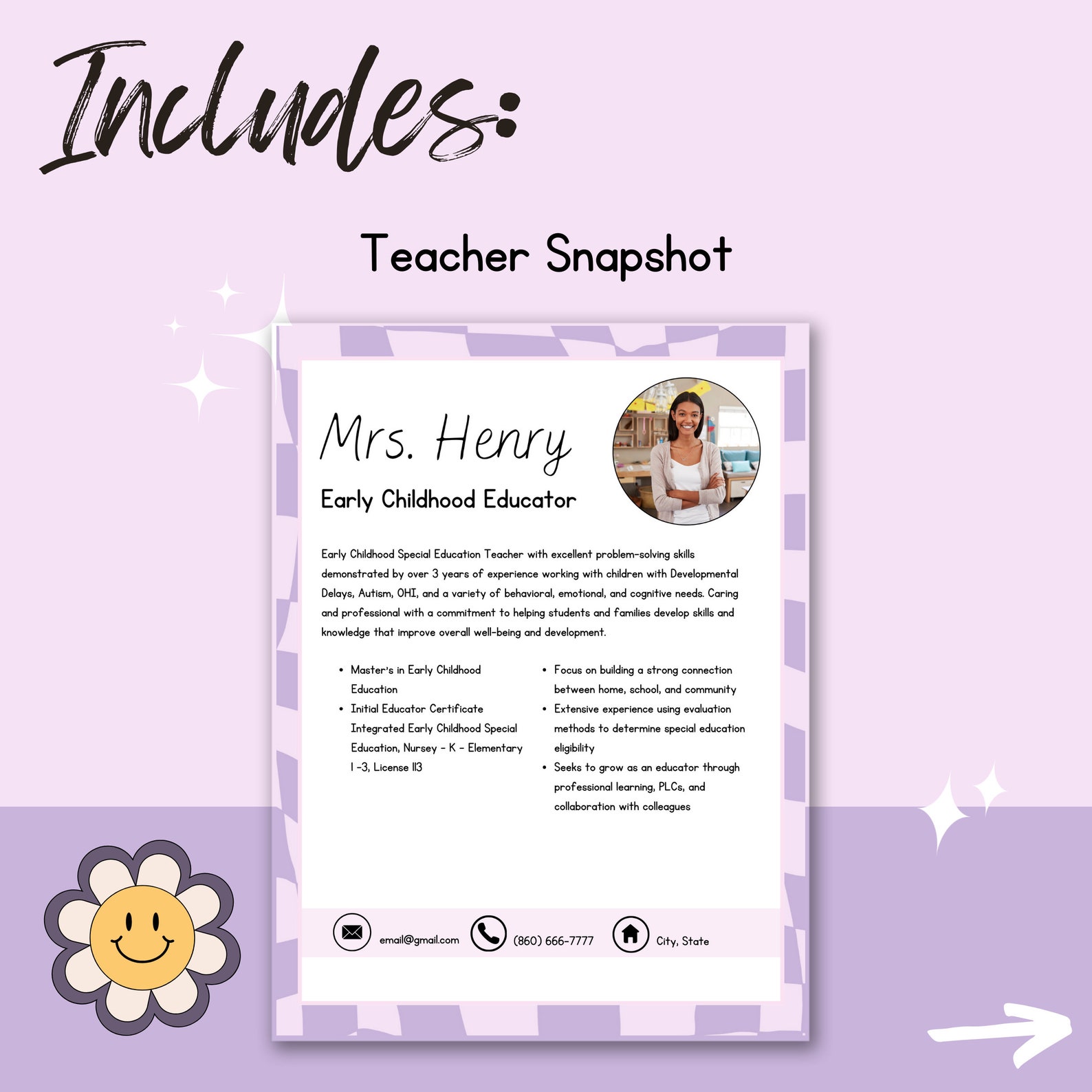 Retro Teacher Portfolio, Teacher Portfolio, Teacher Portfolio Template ...