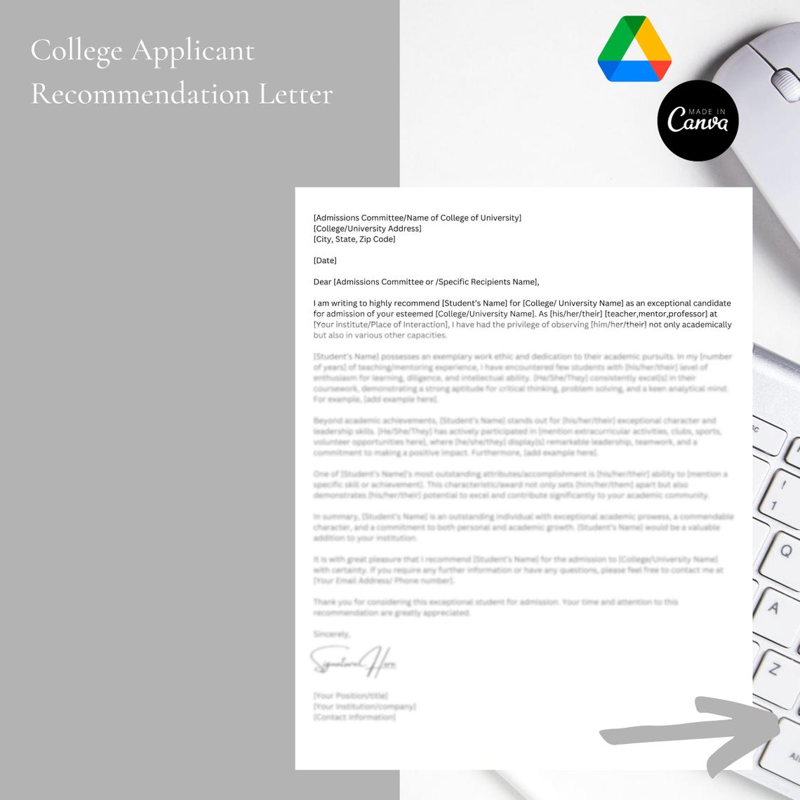 Comprehensive Letter of Recommendation Bundle: Graduate School ...