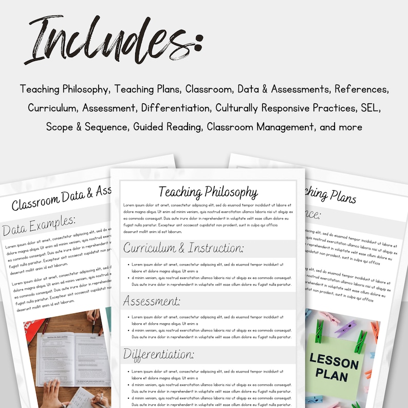 Neutral Teacher Portfolio, Teacher Portfolio Template, Educational ...