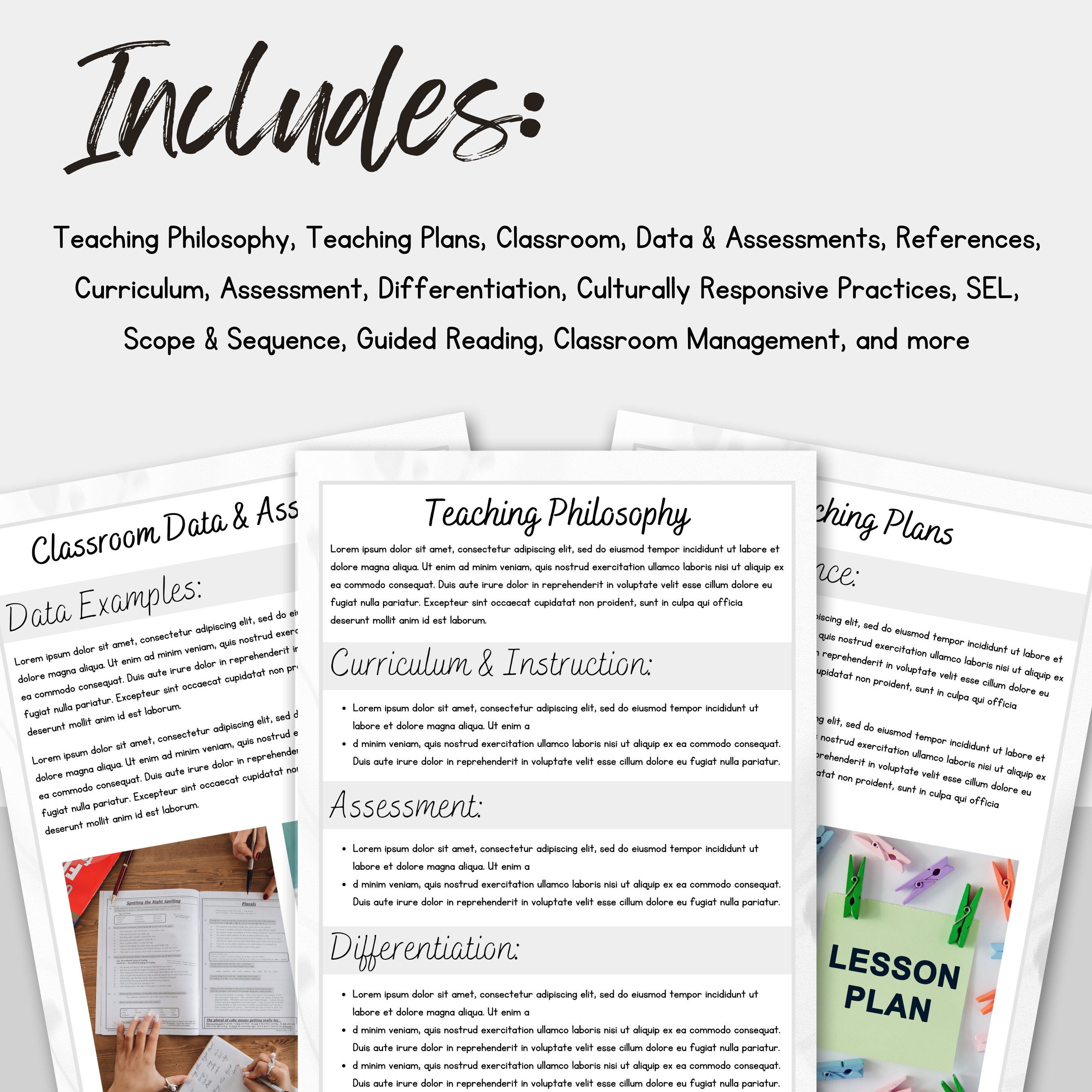 Neutral Teacher Portfolio, Teacher Portfolio Template, Educational ...