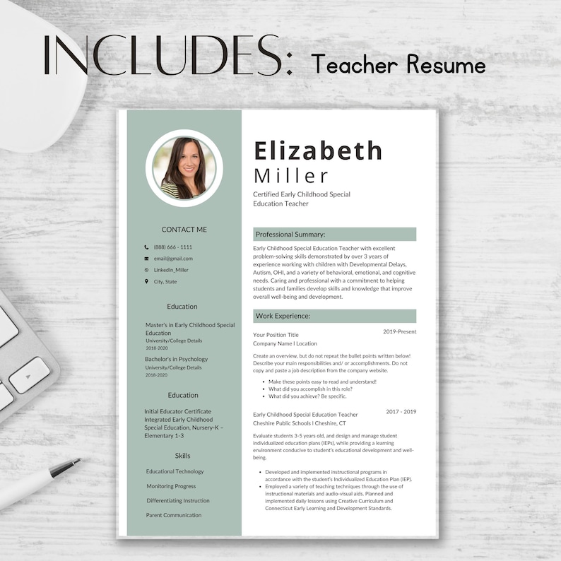 Comprehensive Teacher Portfolio Template: Educational Resume, CV ...