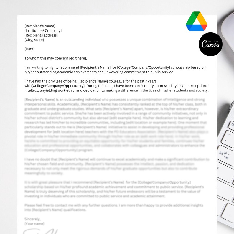 Comprehensive Letter of Recommendation Bundle: Graduate School ...