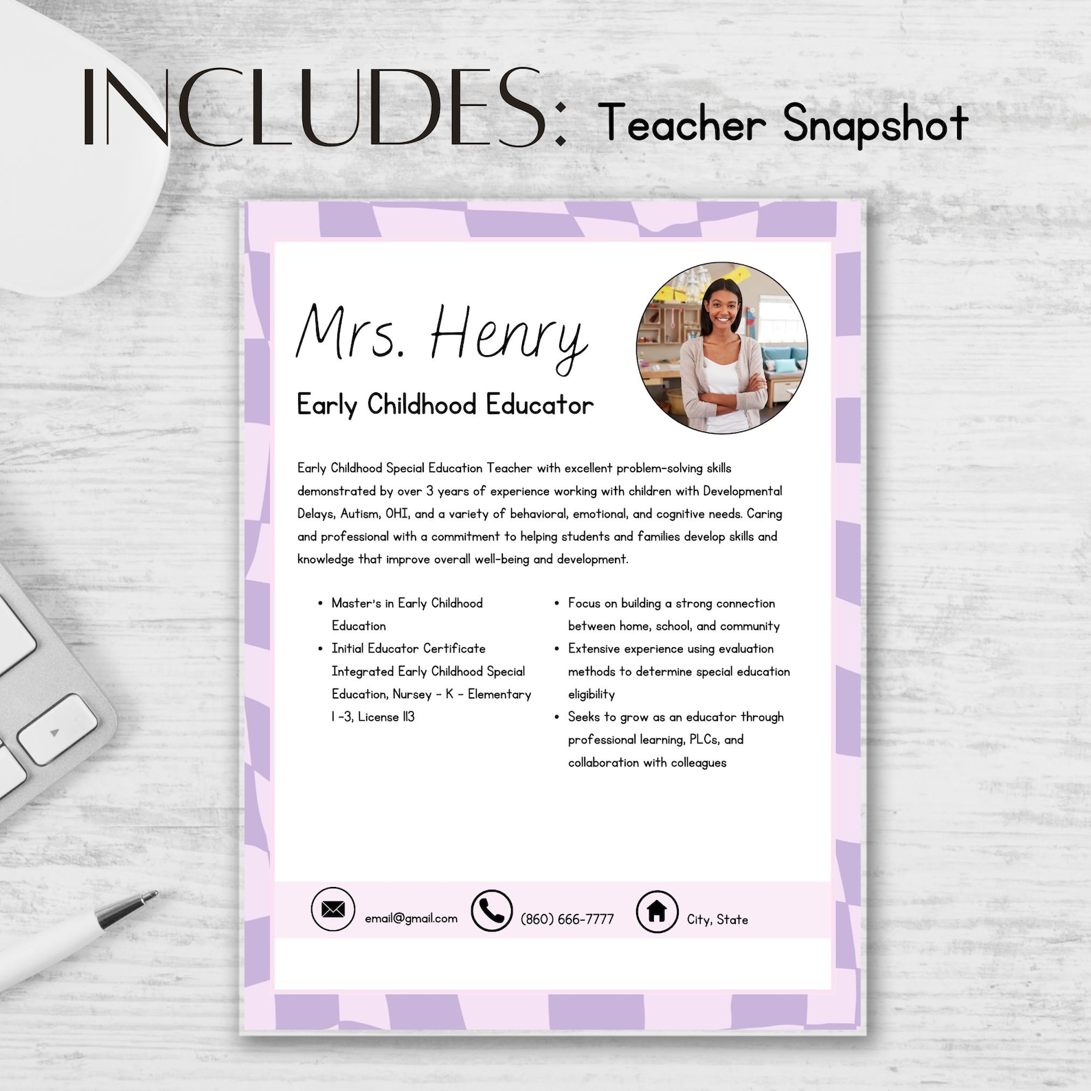 Vintage-inspired Teacher Portfolio Template: Educational Resume ...
